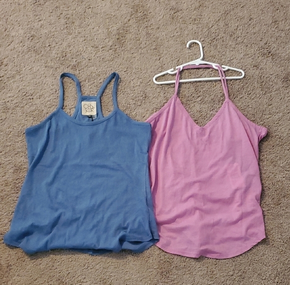 Chaser | Tops | Chaser Blue And Pink Tank Tops | Poshmark